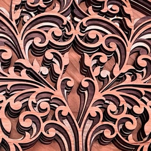 Multilayer Wood Art: Fancy Flowing Tree Wood Wall Decor, Wall Art, Sign ...