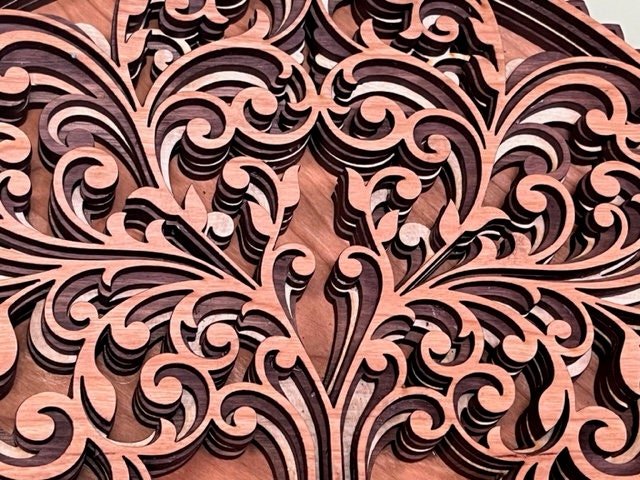 Multilayer Wood Art: Fancy Flowing Tree Wood Wall Decor Wall - Etsy