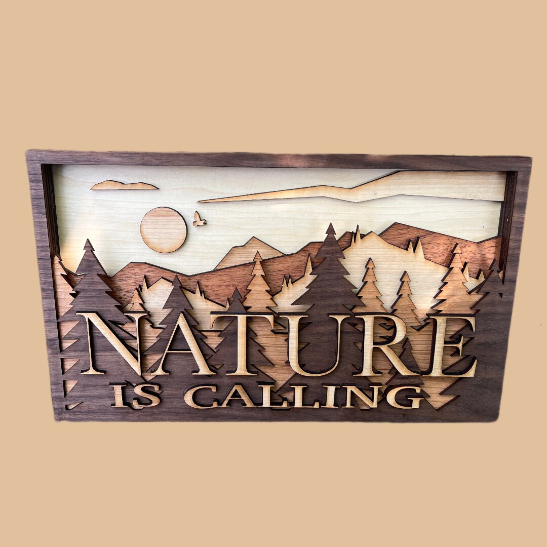 Multilayer Wood Art: Nature is Calling 3D Wood Wall Hanging - Etsy