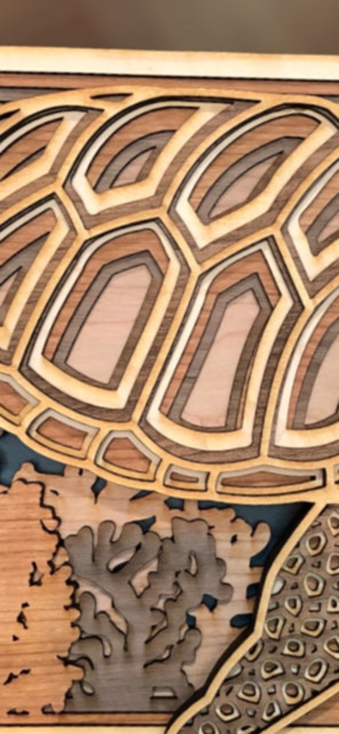 Multilayer Wood Art: Sea Turtle Scene Wood Wall Decor Wall - Etsy