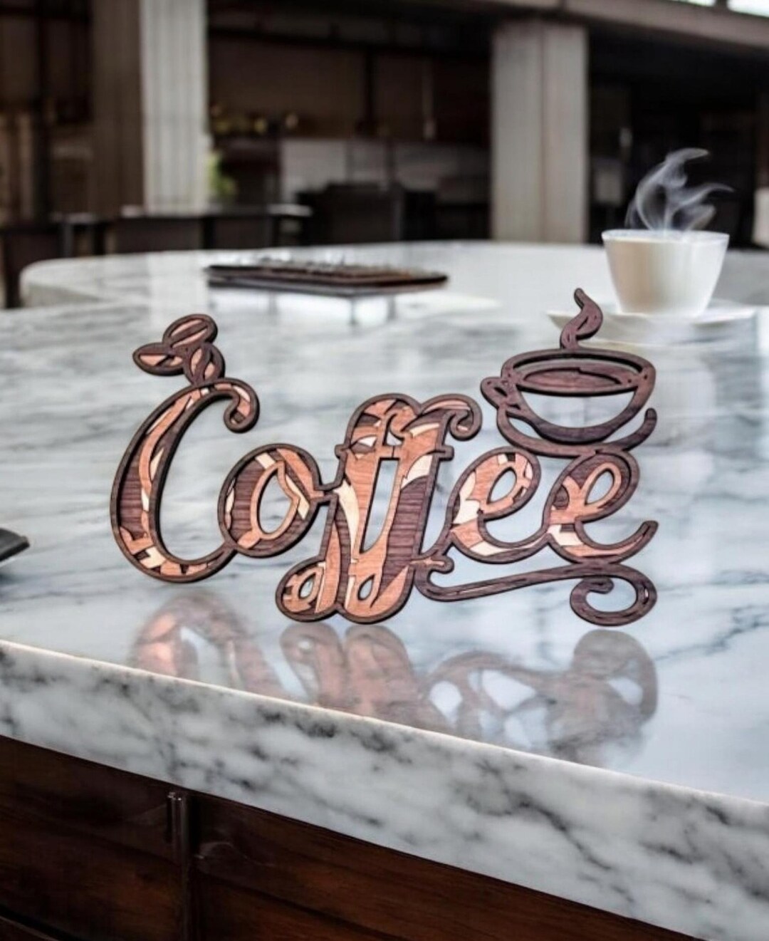 Multilayer Wood Coffee Sign: 3D Wall Art Decor - Etsy