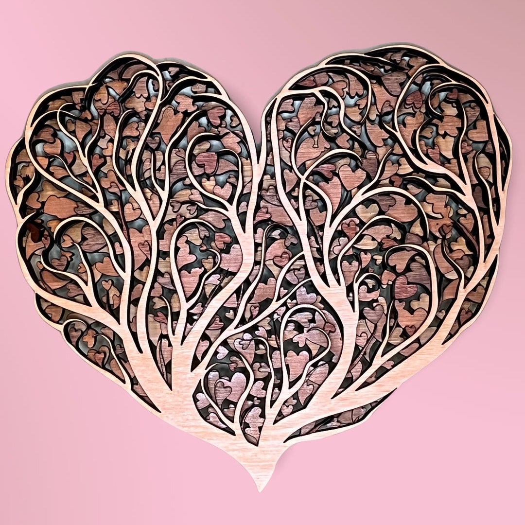 Multilayer Wood Art: Love Keeps Growing Heart Multi-layer Wood Decor ...