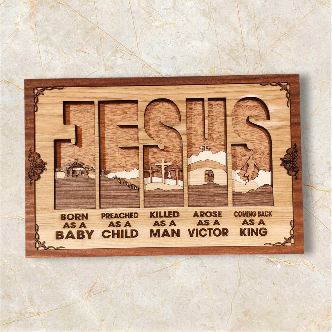 Multilayer Wood Art: Jesus Journey, Home Decor, Wall Decor, Wall Sign ...