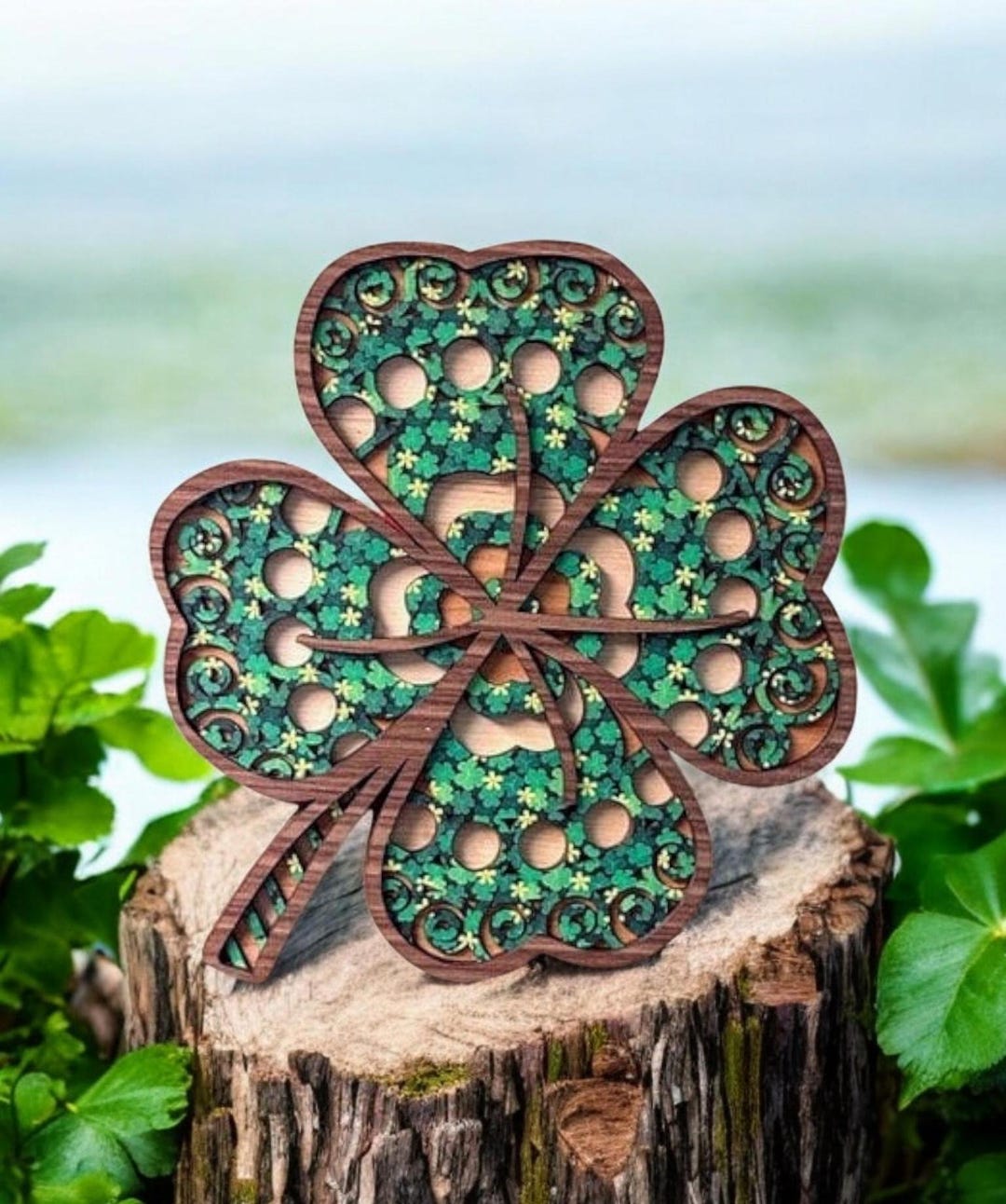 Multilayer Wood Four Leaf Clover Wall Art: Irish Decor - Etsy