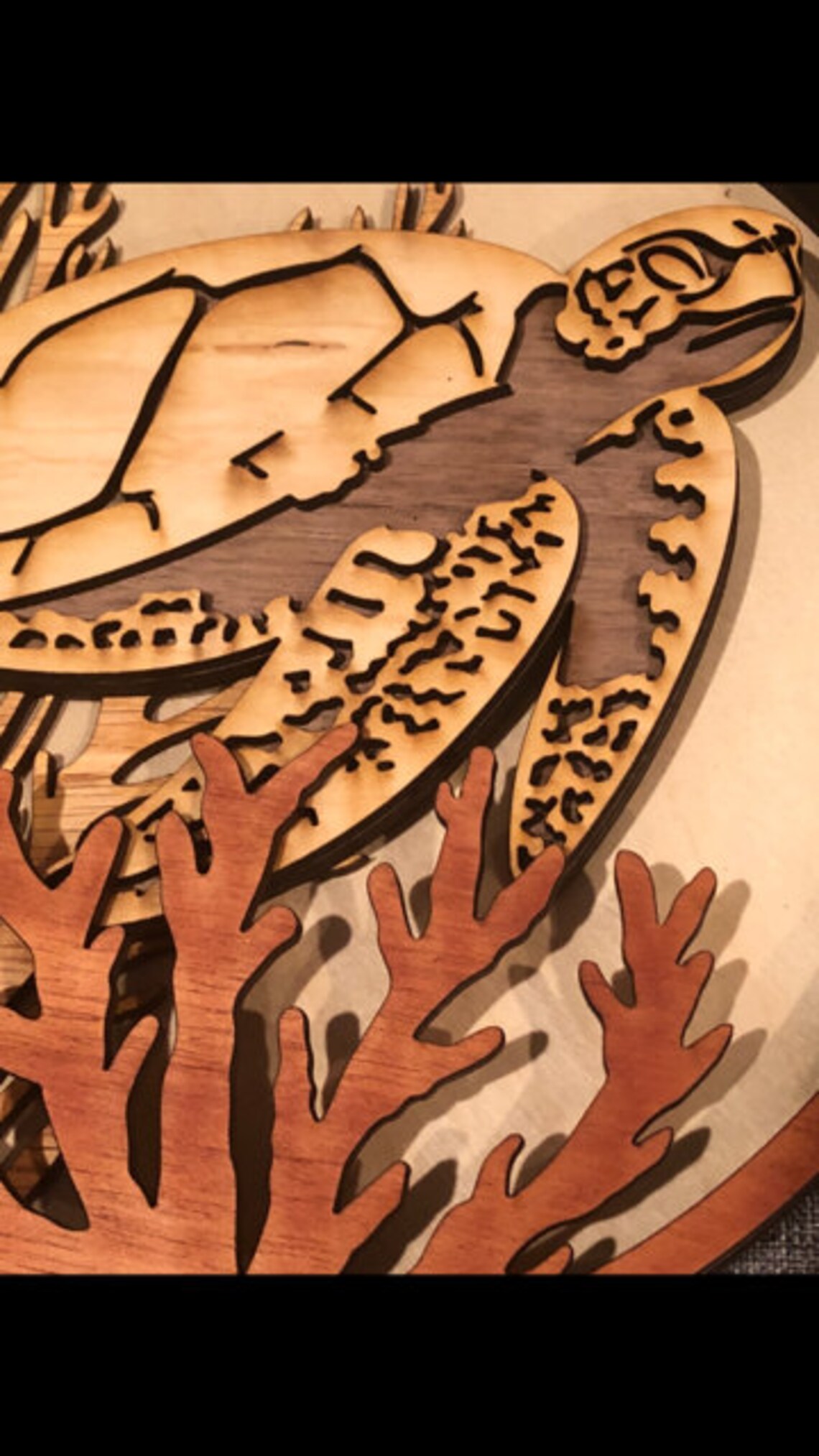 Multilayer Wood Art: Sea Turtle Circle Wood Wall Decor, Wall Art, Sign ...