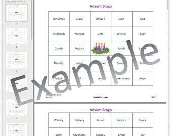 Advent Bingo Cards - Etsy