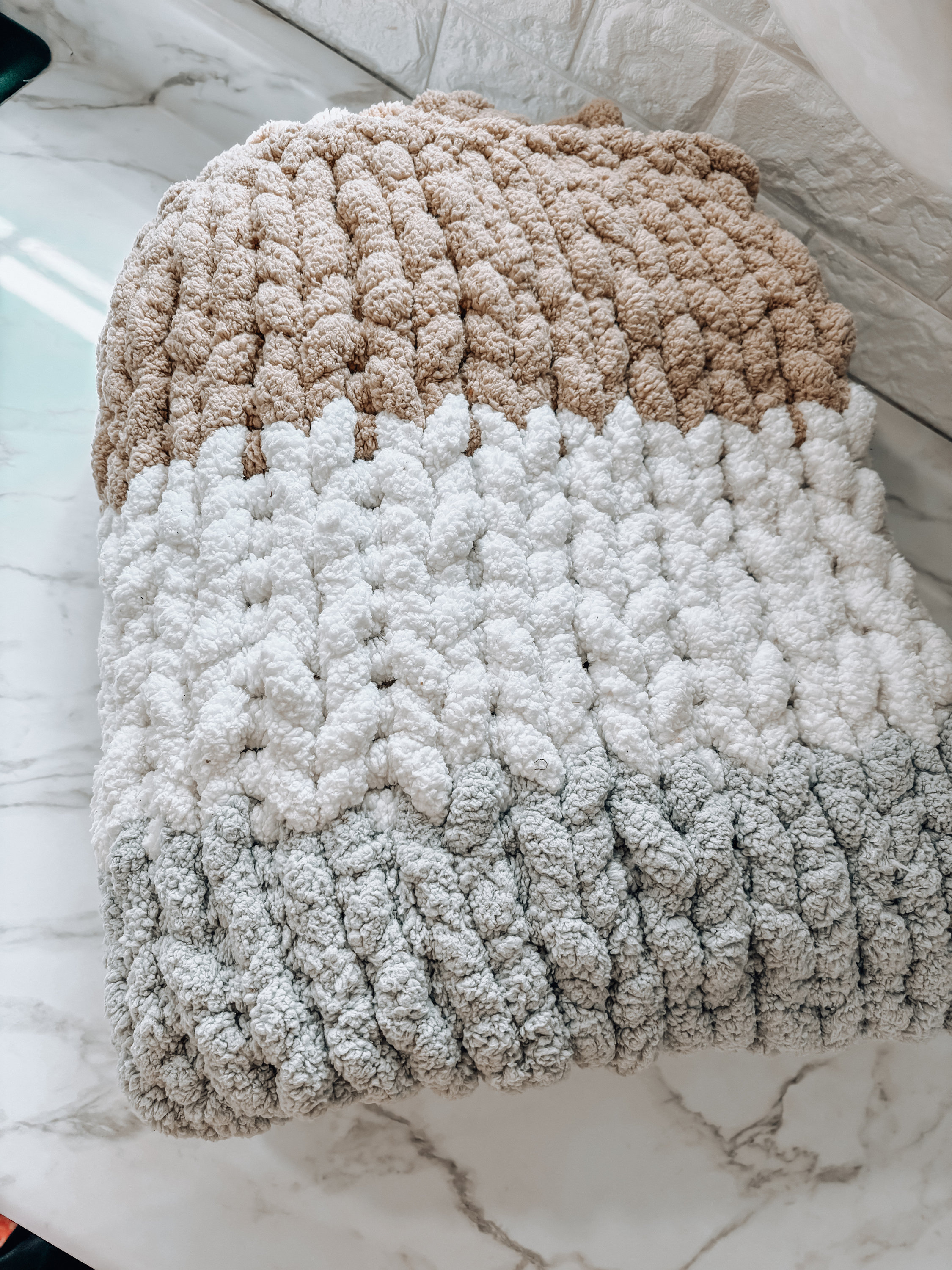 Hand Knit Chunky Blanket, Chunky Knit Blanket, Handmade Chunky Knit ...