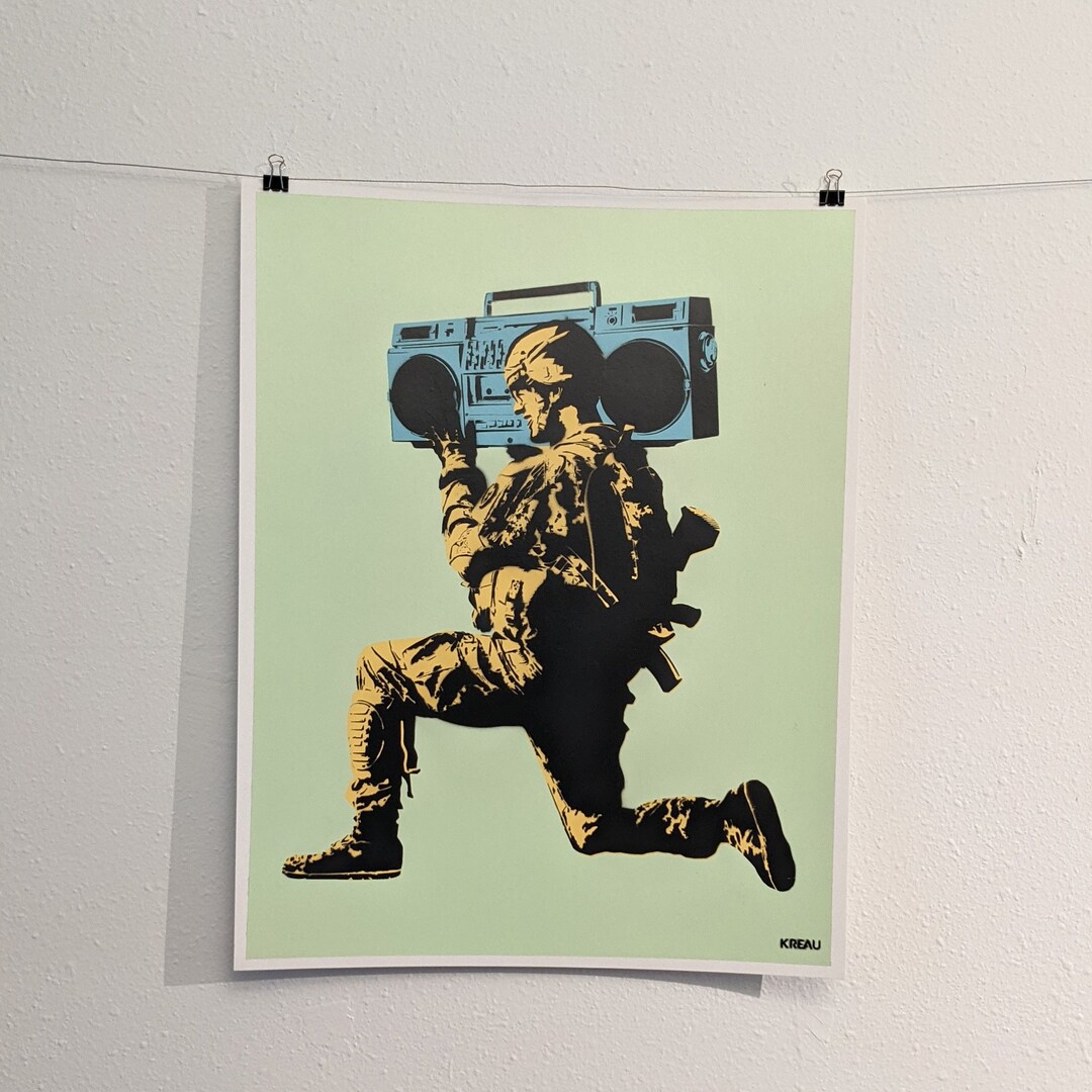 Ghetto Blasta Stencil Art | Made on Demand - Etsy