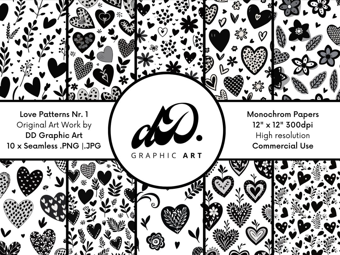 10x Valentine's Day Seamless Digital Papers for Crafts and Decor ...