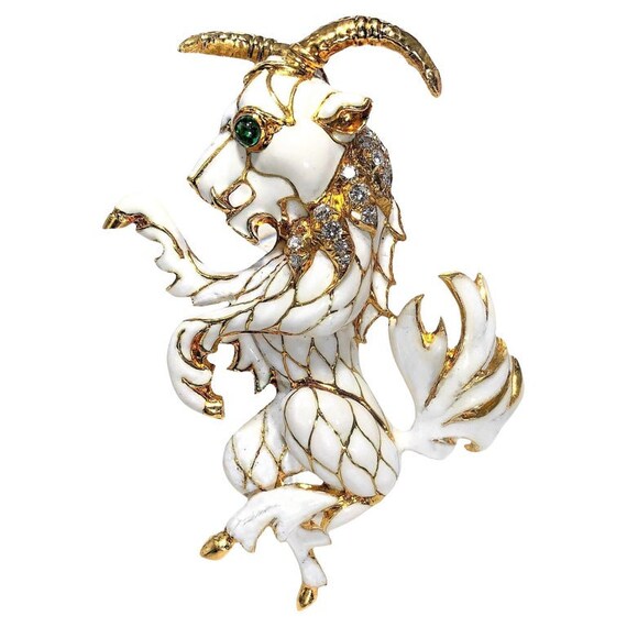 Grand Scale "Pan" Mythical Creature in 18K Gold, Enam… - Gem