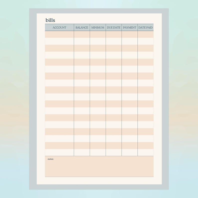 Printable Debt & Bill Tracker Bundle: Finance Planner, Expense ...