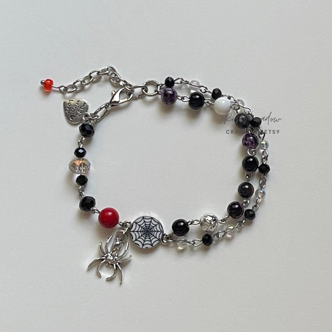 Black Widow Bracelet || Mother of Pearl Bracelet - Etsy