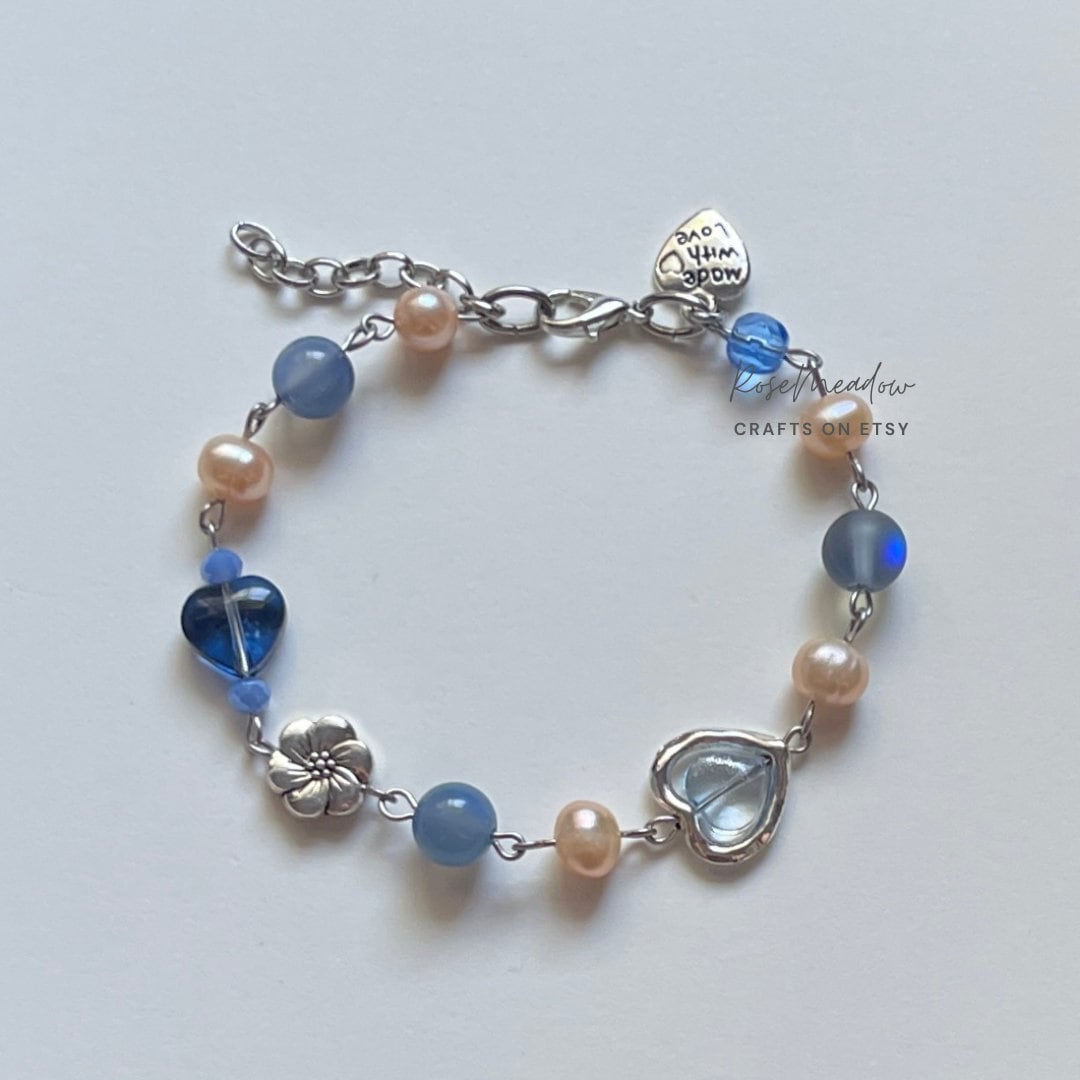Blue Spring Pearl Bracelet || Quartz Bracelet - Etsy