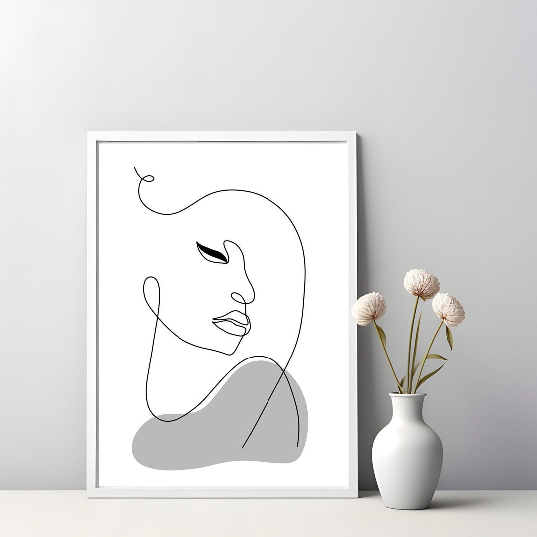 Female One Line Art | Modern Minimalist Woman Drawing | Downloadable ...