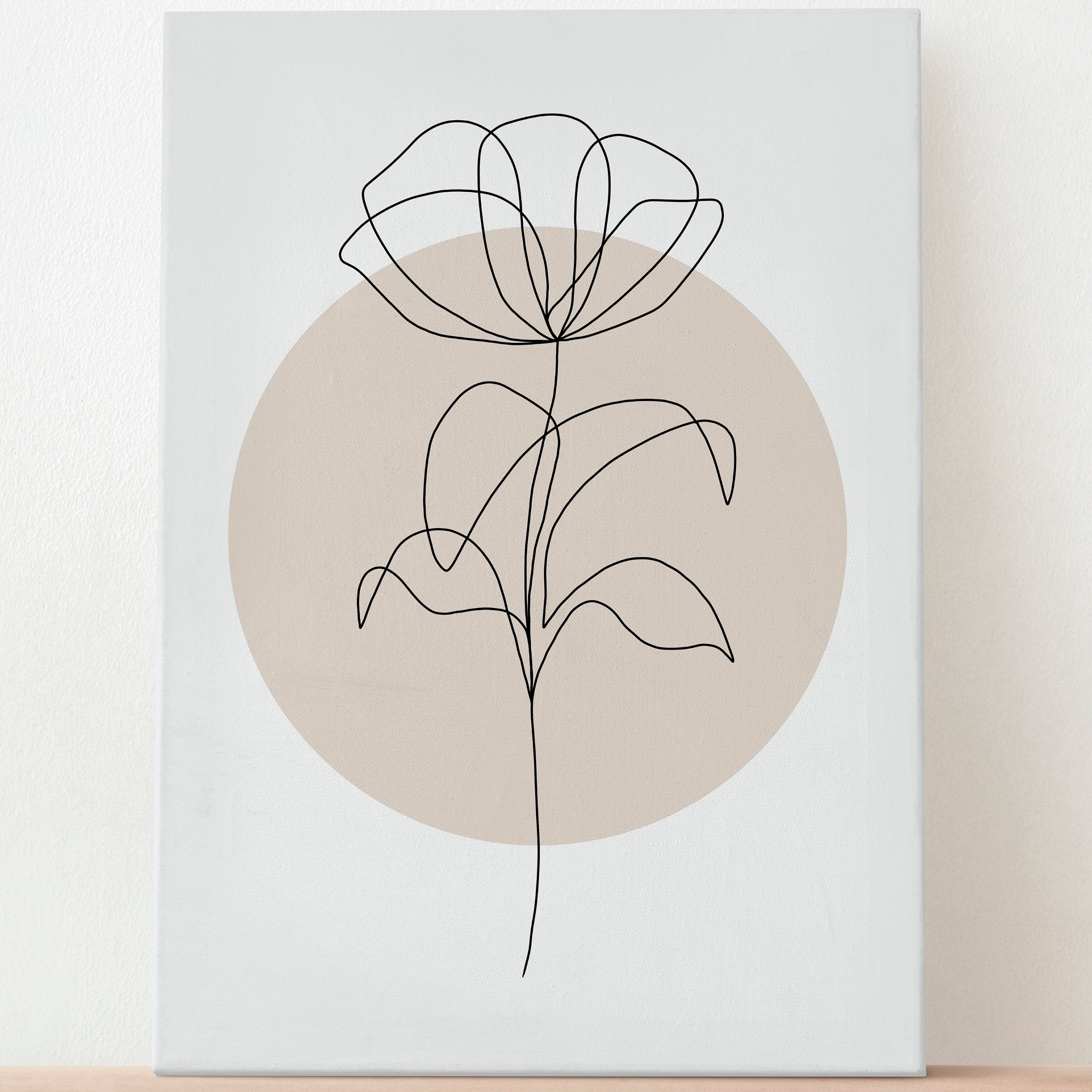 Flower Line Art Print | Abstract Botanical Wall Decor | Downloadable ...