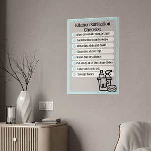 Kitchen Sanitation Checklist Poster for FCS Classroom- Glossy Poster - Etsy