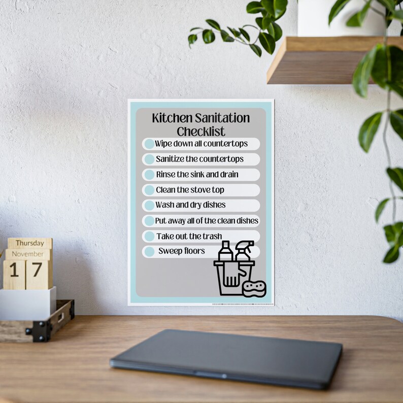 Kitchen Sanitation Checklist Poster for FCS Classroom- Glossy Poster - Etsy