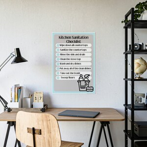 Kitchen Sanitation Checklist Poster for FCS Classroom- Glossy Poster - Etsy