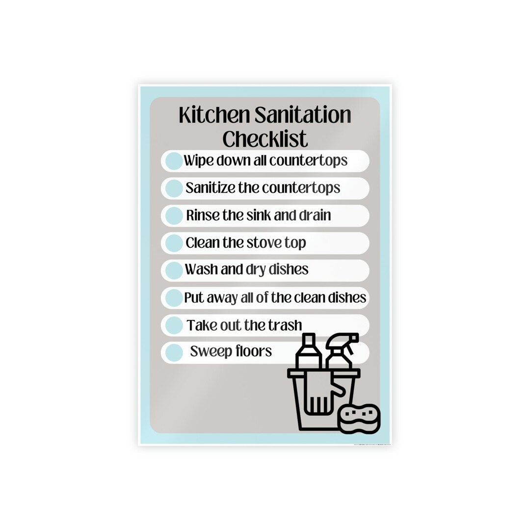 Kitchen Sanitation Checklist Poster for FCS Classroom- Glossy Poster - Etsy