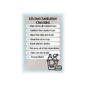 Kitchen Sanitation Checklist Poster for FCS Classroom- Glossy Poster - Etsy