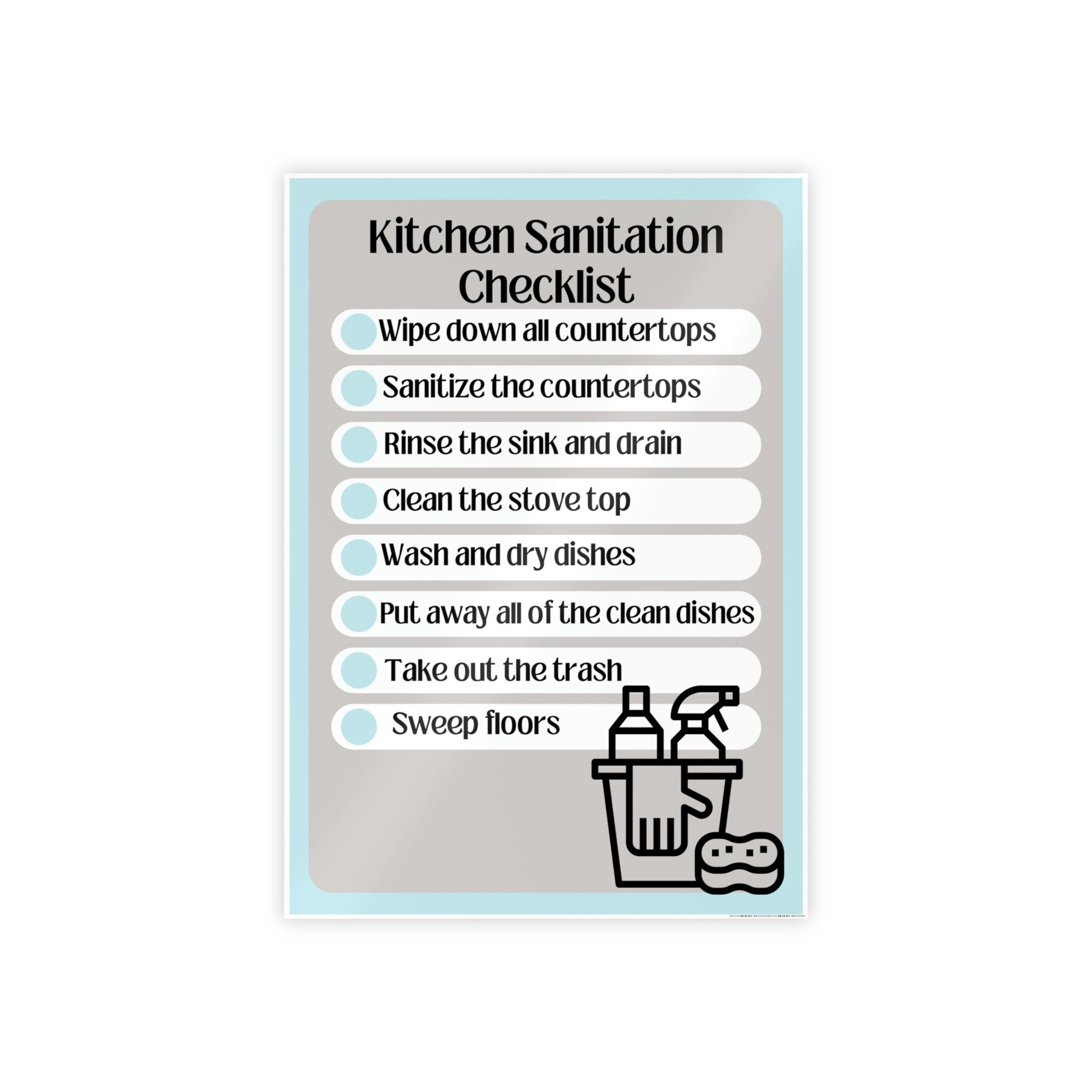 Kitchen Sanitation Checklist Poster for FCS Classroom- Glossy Poster - Etsy