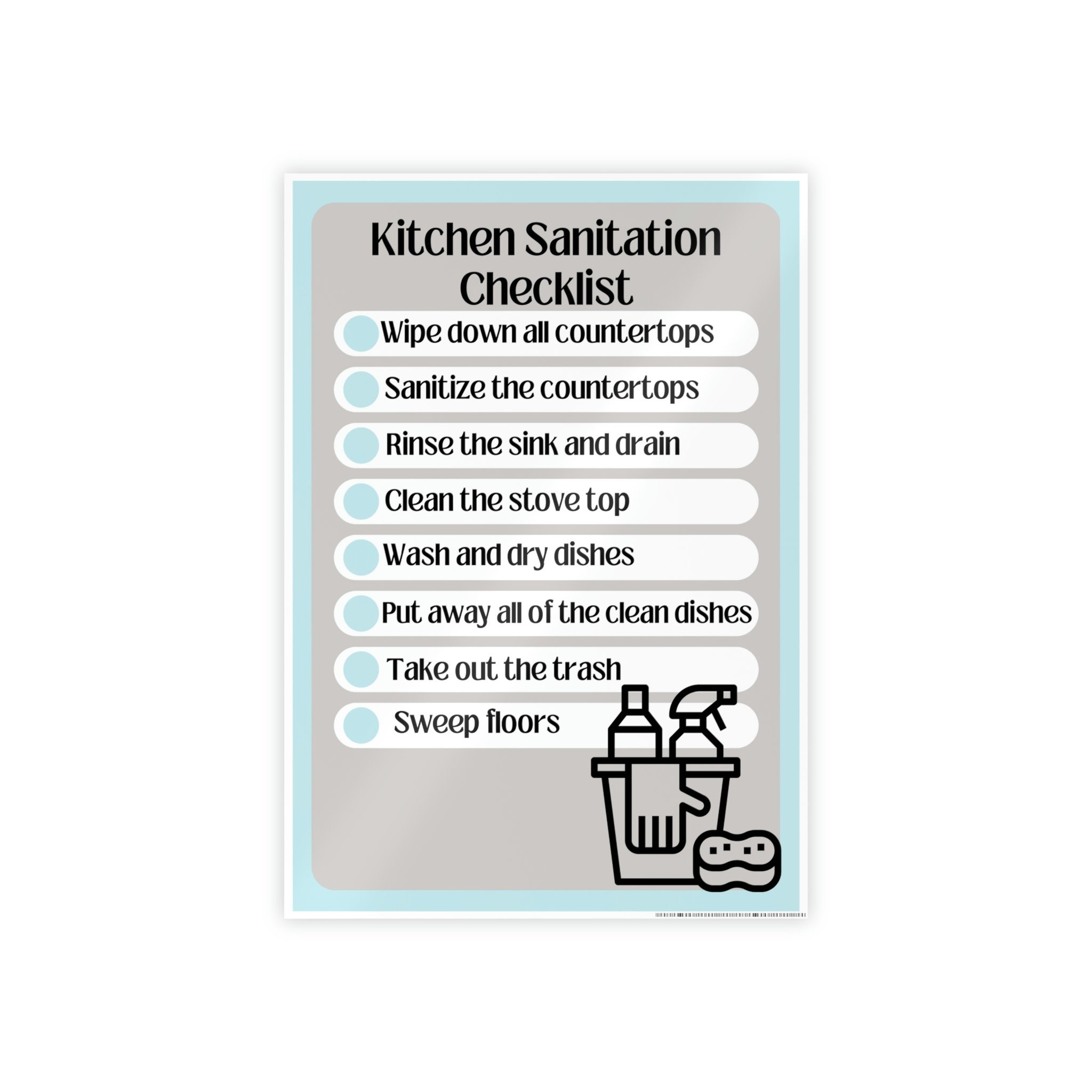 Kitchen Sanitation Checklist Poster for FCS Classroom- Glossy Poster - Etsy