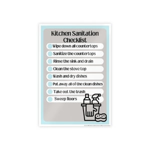 Kitchen Sanitation Checklist Poster for FCS Classroom- Glossy Poster - Etsy