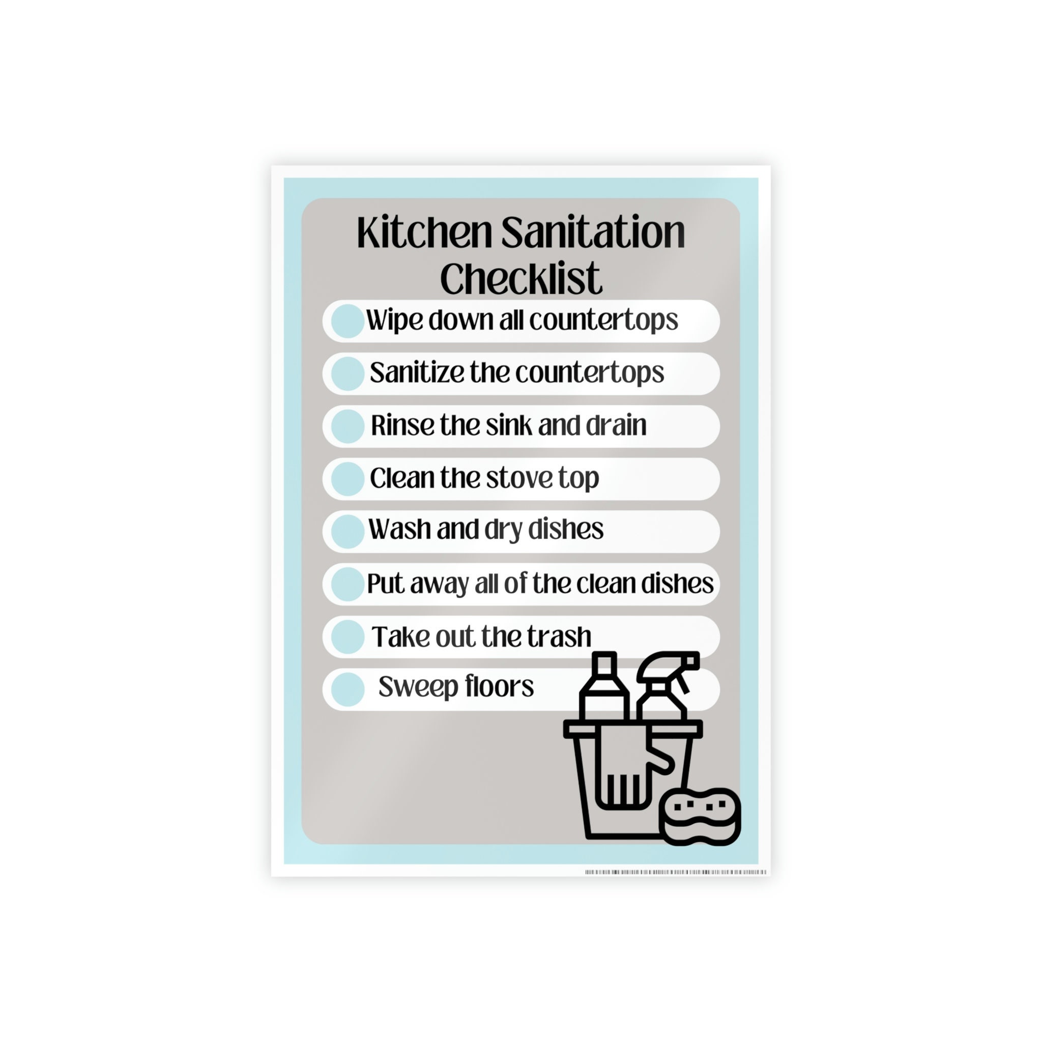 Kitchen Sanitation Checklist Poster for FCS Classroom- Glossy Poster - Etsy