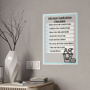 Kitchen Sanitation Checklist Poster for FCS Classroom- Glossy Poster - Etsy