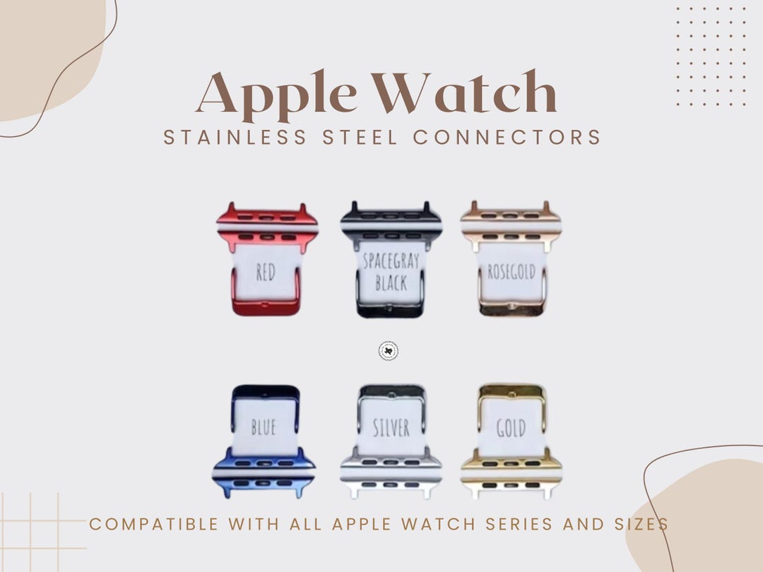 Apple Watch Band Adapter Set: Stainless Steel, Series 1-10 & Ultra - Etsy
