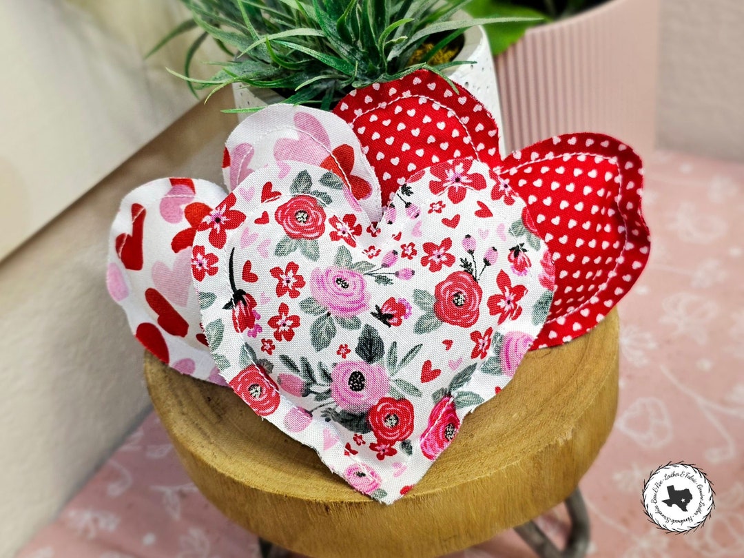 Heart Pillow, Red Pink Roses, Valentine's Day Decor, Mini Plush Pillow ...