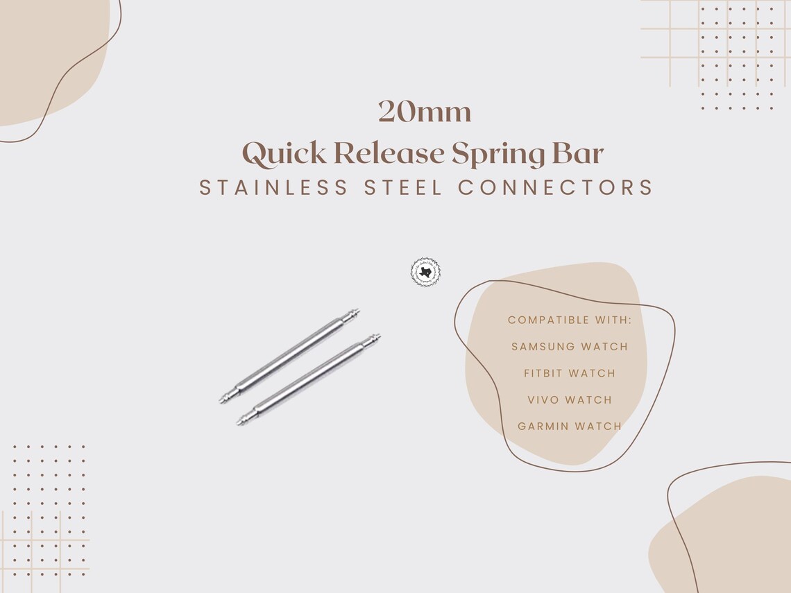 20mm Quick Release Spring Bar Pins for Samsung Watch, Fitbit, Garmin ...