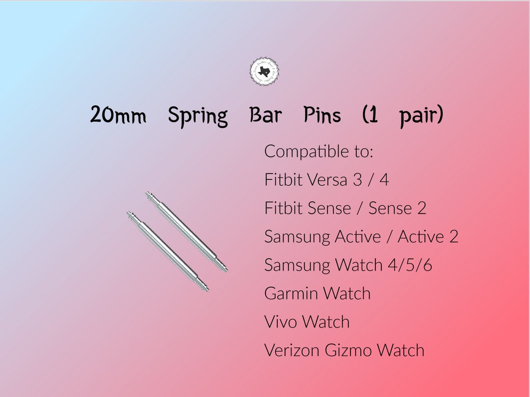 20mm Quick Release Spring Bar Pins for Samsung Watch, Fitbit, Garmin ...