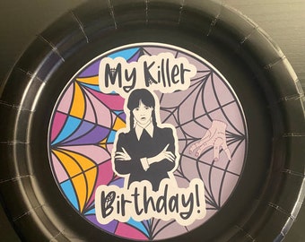 Wednesday Addams Party Plates - Etsy