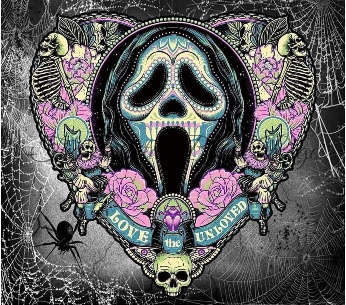 Halloween Horror, Ghost Guy, 20oz Skinny Tumbler Wrap, Digital PNG File ...