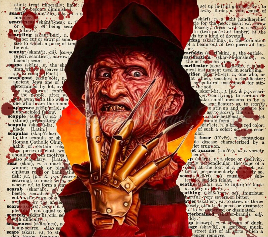 Halloween Bookpage Freddy Krueger, Dream Police, 20oz Skinny Tumbler ...