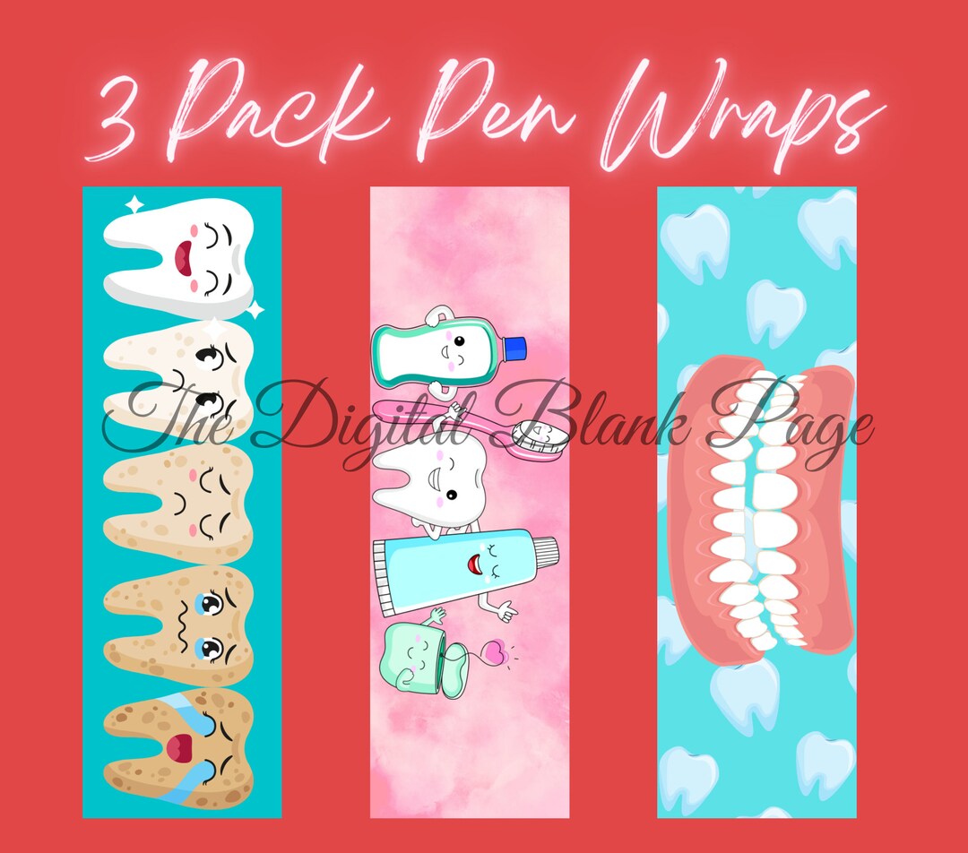 Dentist, Teeth, Dental Tech, Ink Joy Pen Wraps, 3 Pack, Digital PNG ...