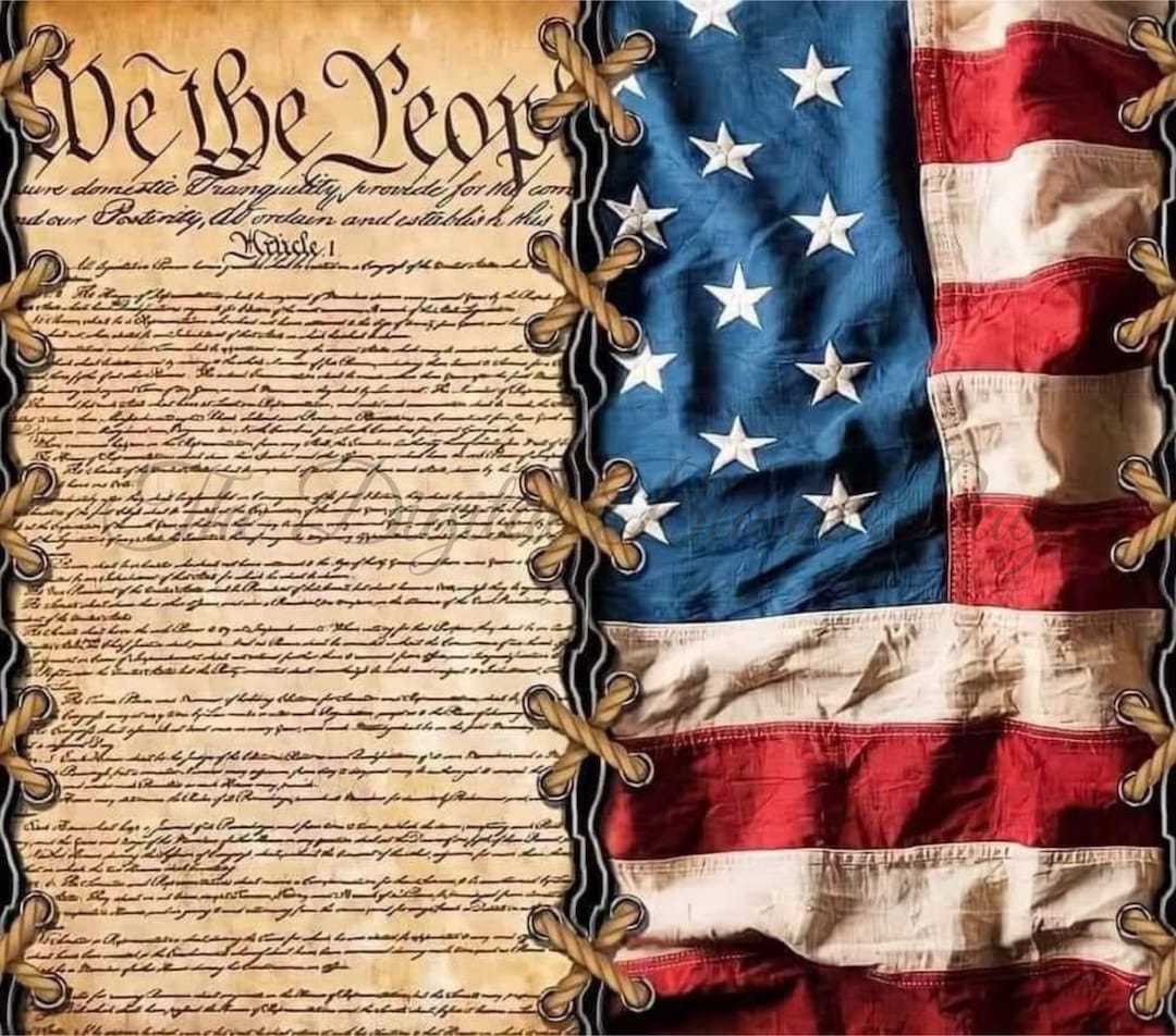 We the People, American Flag, Constitution Design, 20oz Skinny Tumbler ...