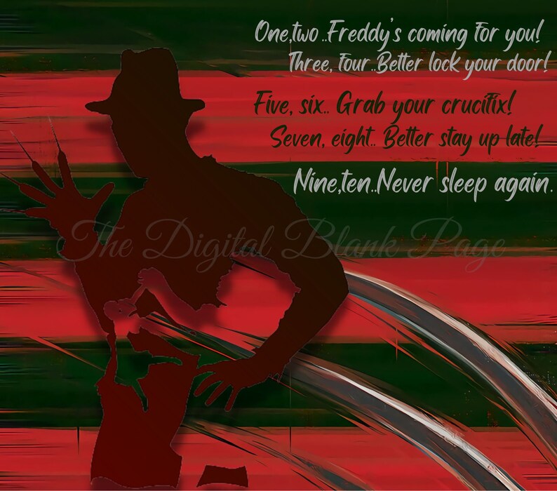 Slasher Red and Green Freddy Krueger Tumbler Wrap, Halloween 20oz ...