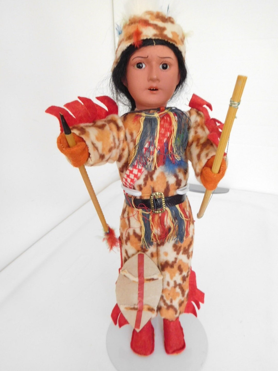 Scowling Native American Indian 12 German Bisque All Orig.w/bow,arrow ...