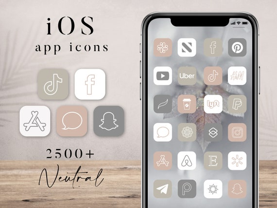 Cold Neutral IOS App Icons Neutral Iphone Icon Pack - Etsy
