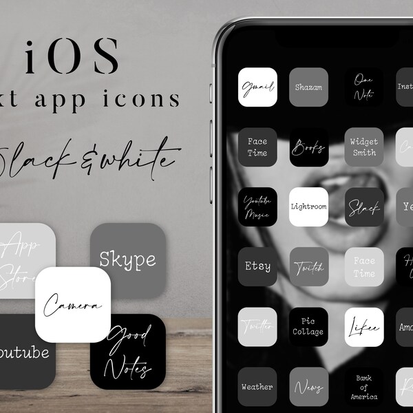 Black Text Icon - Etsy