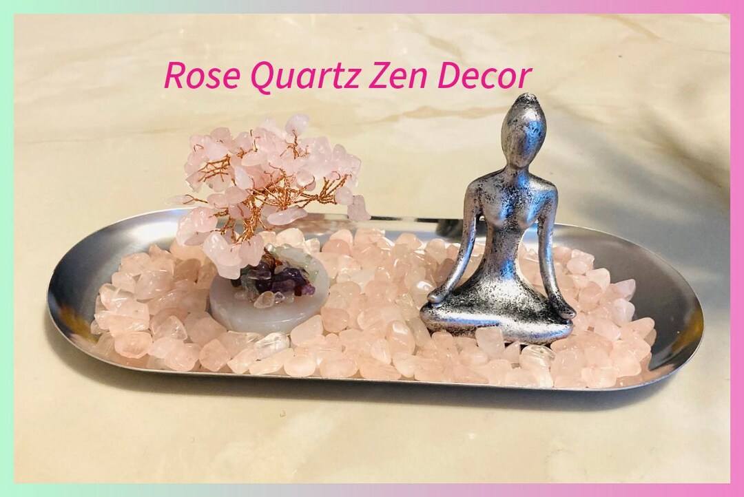 Rose Quartz Tree of Life & Yoga Pose Statue, Zen Decor - Etsy