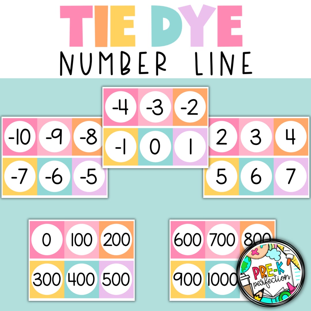 Tie Dye Classroom Decor | Number Line | Rainbow Tie Dye Decor ...