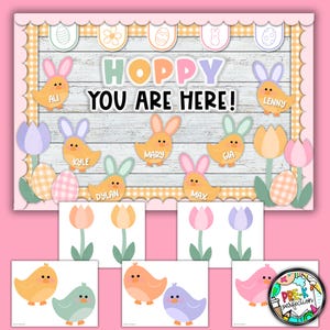 Spring Bulletin Board, Easter Egg Bulletin Board, Chicks, Tulips ...
