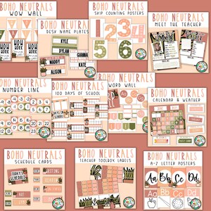 Boho Neutrals Classroom Decor BUNDLE | Boho Plant Decor | Calm and ...