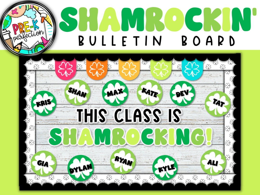 St. Patrick's Day Shamrock Bulletin Board Decor (digital Download) - Etsy