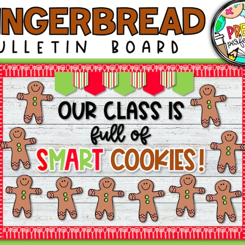 Gingerbread Christmas Bulletin Board Kit December Bulletin - Etsy