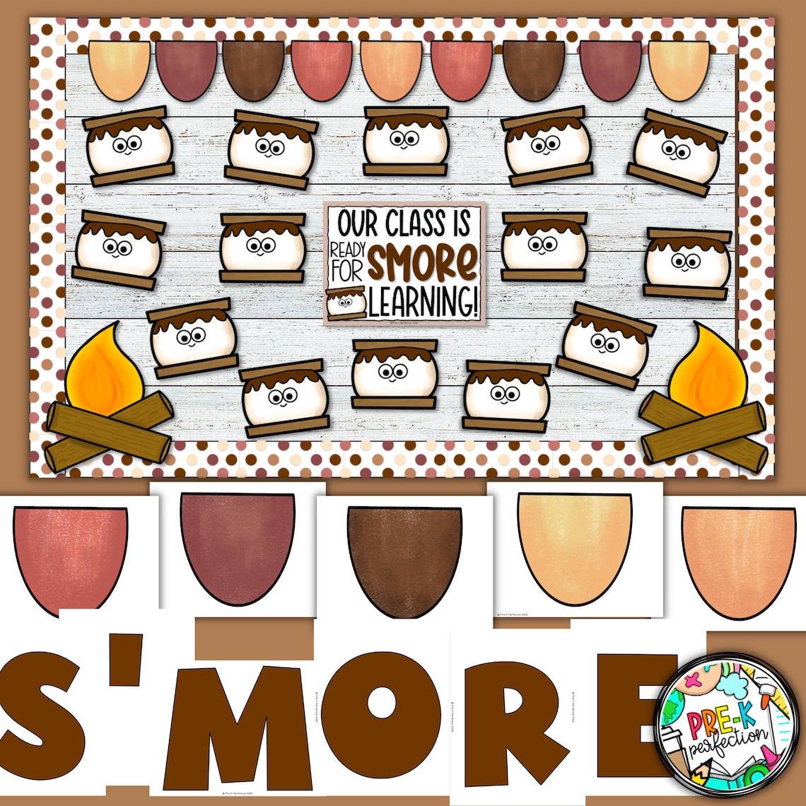 Campfire S'mores Bulletin Board Kit: Outdoorsy Classroom Decor (digital ...