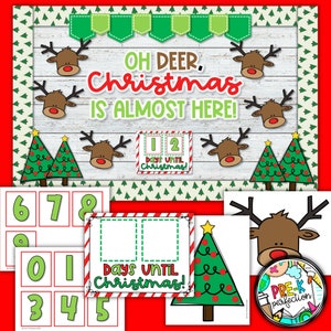Rudolph Reindeer Christmas Countdown Bulletin Board (digital Download ...